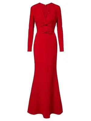 Elie Saab Bow-detail Cady Gown - Red