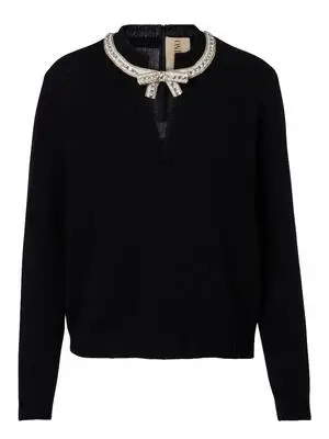 Valentino Garavani Virgin Wool Sequined Sweater - Black