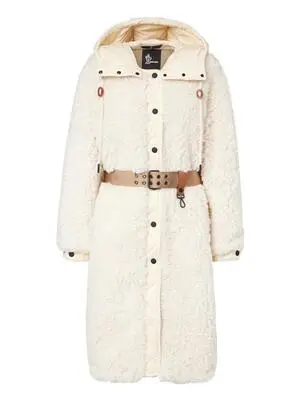 Moncler Blavet Hooded Teddy Down Coat - White