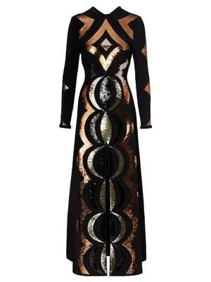 Emilio Pucci Sequined Open-back Gown - Black