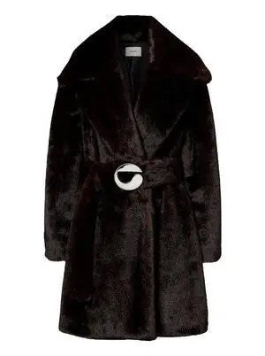 Coperni Belted Logo Coat - Brown