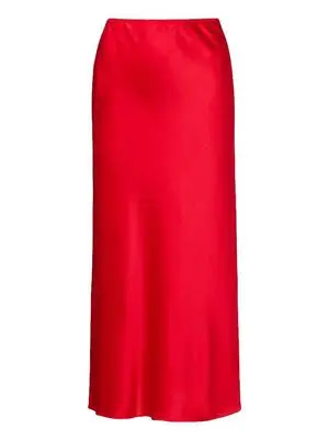 Dorothee Schumacher Sense Of Shine Satin Midi Skirt - Red