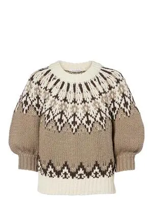 Altuzarra Marty Fair Isle Cotton Sweater - Beige