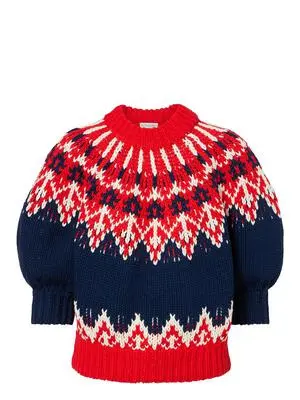 Altuzarra Marty Fair Isle Cotton Sweater - Blue