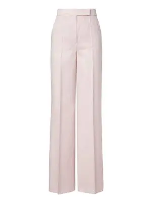 Max Mara Girone Wool, Mohair, And Silk Wide-leg Pants - Pink