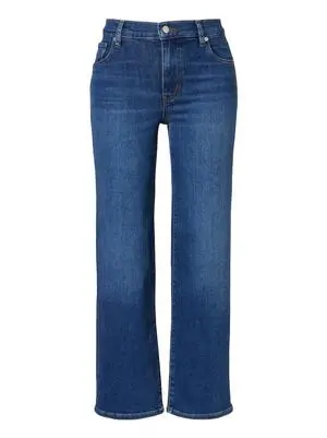 FRAME Mellow Cropped Mid-rise Straight Jeans - Blue