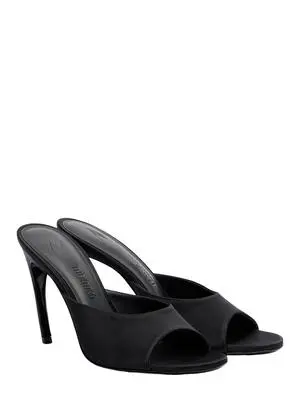 Attico Betta Satin Mules - Black