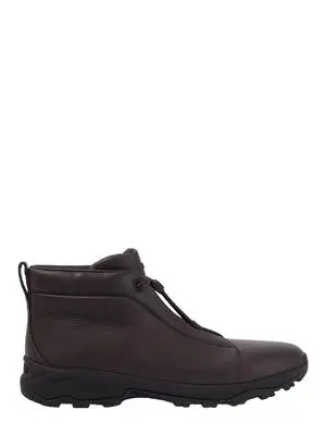 Zegna Triple Stitch Vetta Leather Sneakers Brown