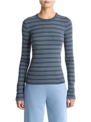 Vince Pima Cotton-blend Long-sleeve T-shirt - Stripe