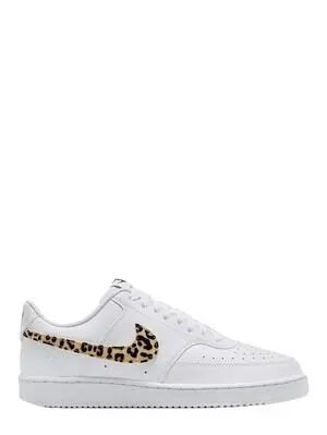 Nike Court Vision Low Se Leopard Swoosh - White/black