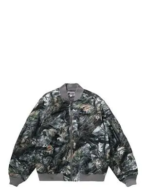 BAPE Tree Edge Camo Bomber Jacket Brown