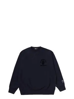 A BATHING APE Crew Neck 1 Sweatshirt - Navy Blue