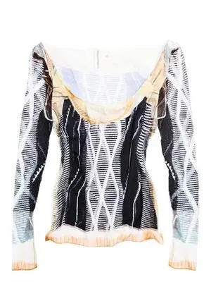 H&m Printed Top - Black/pattern