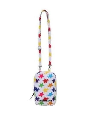 A BATHING APE Sta Pattern Phone Travel Shoulder Bag - White