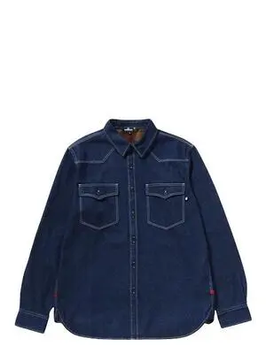 A BATHING APE Denim Chambray Shirt - Indigo