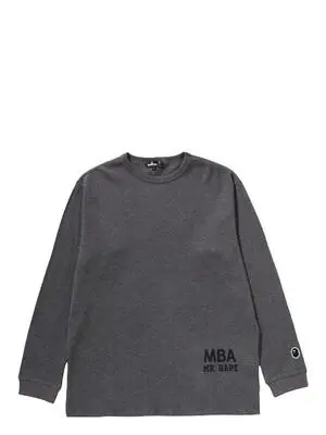 A BATHING APE Waffle Basic Long Sleeve Tee Shirt - Gray