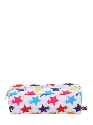 A BATHING APE Sta Pattern Flight Travel Pouch - White