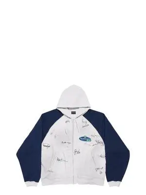 Balenciaga Raglan Oversized Zip Up Hoodie - White