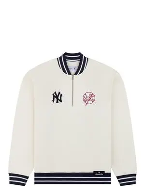 Aimé Leon Dore X New York Yankees Quarter Zip Pullover - Cream
