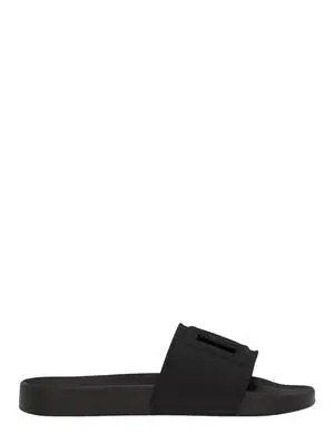Dolce & Gabbana Beachwear Sliders With Dg Logo - Black