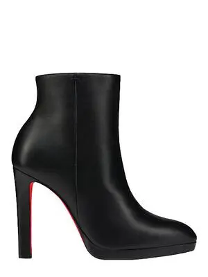 CHRISTIAN LOUBOUTIN Fannylove Booty 120 Calf-leather Heeled Boots - Black/black