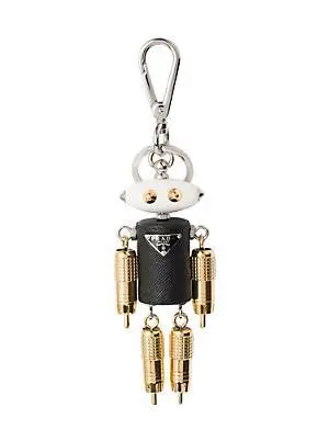 Prada Robot Saffiano Leather Bag Charm - Black