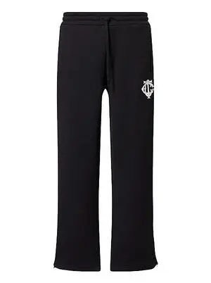 THE COUTURE CLUB Monogram Emblem Straight-leg Cotton-blend Jogging Bottoms - Black