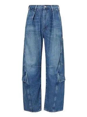 Citizens Of Humanity Flight Pleated Denim Jeans - Amar (md/dk Indigo)