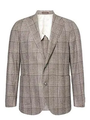 OSCAR JACOBSON Ferry Patch Checked Wool Blazer 38