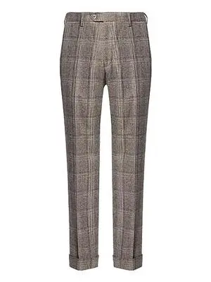 OSCAR JACOBSON Dandy Turn-up Wool Trousers - Almond Beige