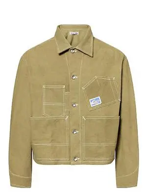 STORY MFG. Station Cropped Cotton Jacket - Olive