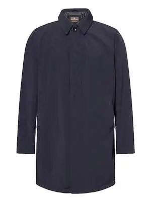 OSCAR JACOBSON Pointed-collar Stretch-nylon Car Coat - Navy