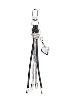 Maje Crystal-embellished Leather And Metal Bag Charm - Silvery