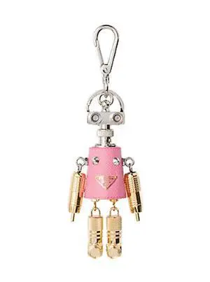 Prada Robot Saffiano Leather Bag Charm - Pink