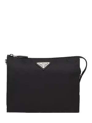 Prada Re-nylon And Saffiano Leather Pouch - Black