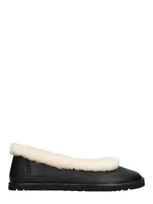 UGG Zora Leather Ballet Flats Black