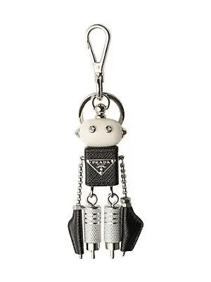 Prada Robot Saffiano Leather Bag Charm - Gold/silver