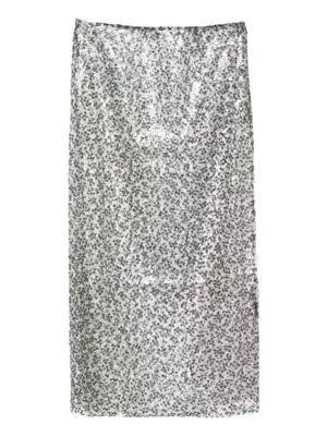 Christopher Esber Sequinned Midi Skirt - Silver
