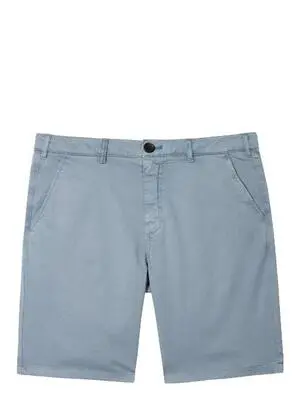 Paul Smith Stretch Cotton-twill Shorts With Embroidery - Blue