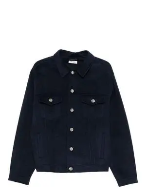 Soft Goat Buttoned Denim Jacket - Blue