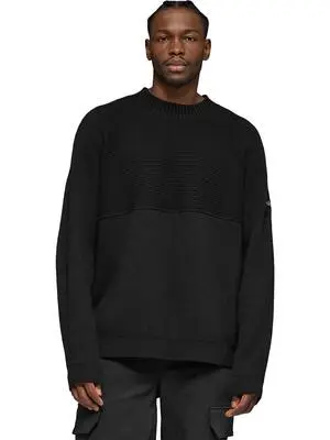 Alo Yoga Domain Shift Rib Knit Crewneck Top - Black