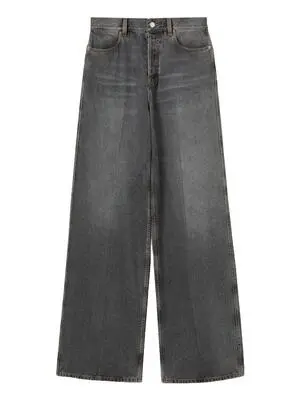 Gucci Wide Leg Denim Pants - Grey