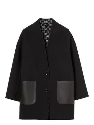 Gucci Reversible Silk Wool Coat - Black