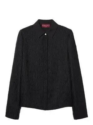 Gucci Fringed Fil Coupé Fabric Shirt - Black