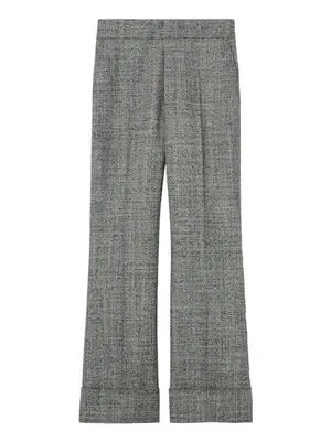 Gucci Wool Grisaille Pants With Embroidery - Black