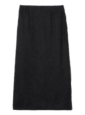 Gucci Fringed Fil Coupé Fabric Skirt - Black