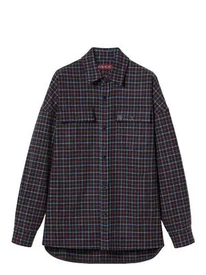Gucci Brushed Check Wool Shirt - Blue