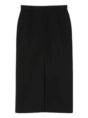 Gucci Wool Crêpe Skirt With Metal Logo - Black
