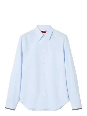 Gucci Striped Cotton Shirt With Web - Blue