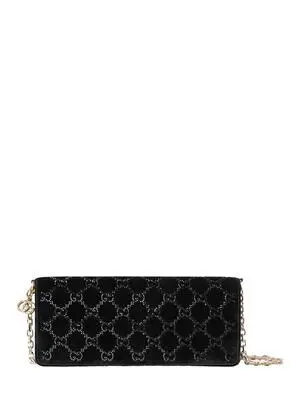 Gucci Gg Crystals Clutch - Black